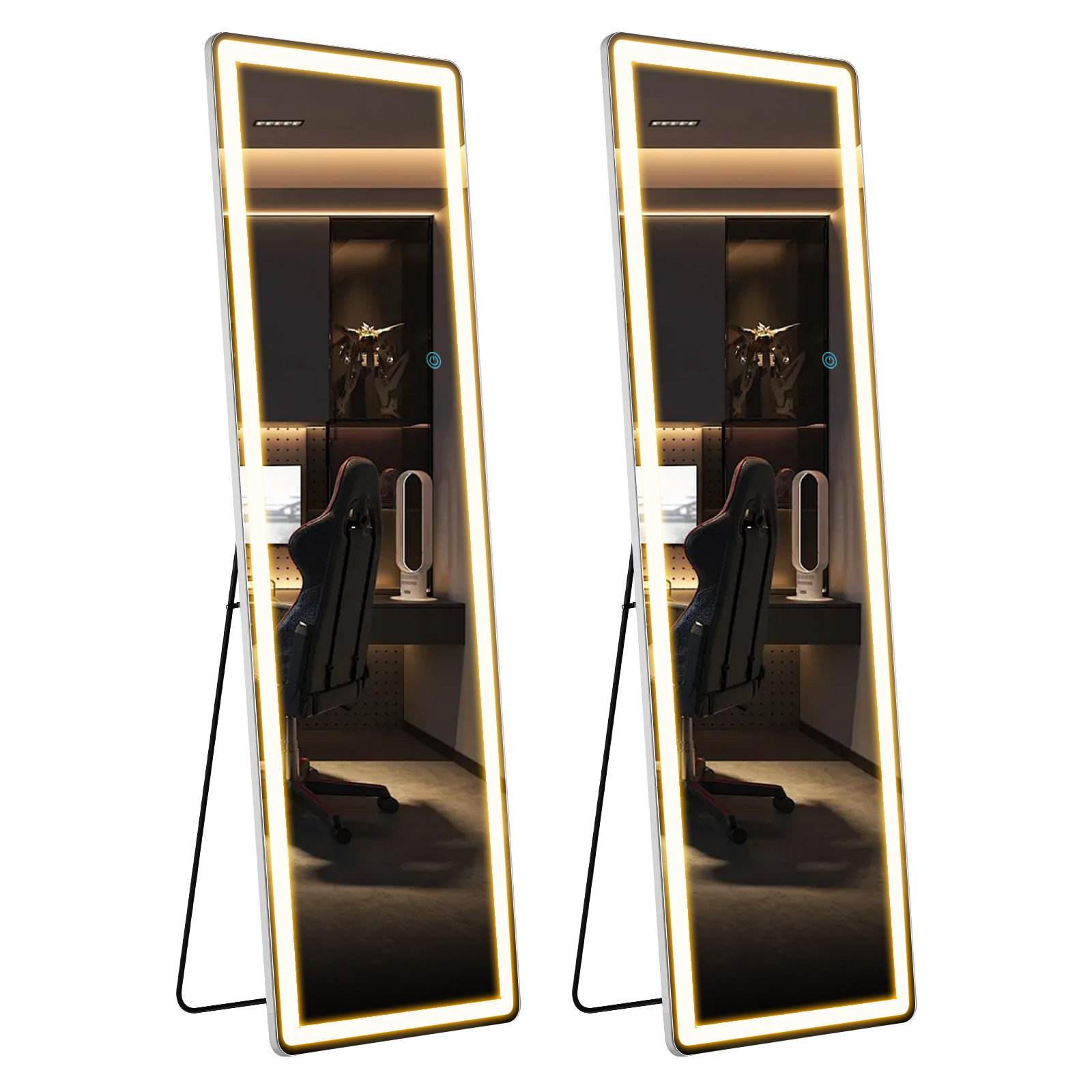 Brayden Studio® LED Full Body Mirror, Rectangle Wall-Mounted & Free ...