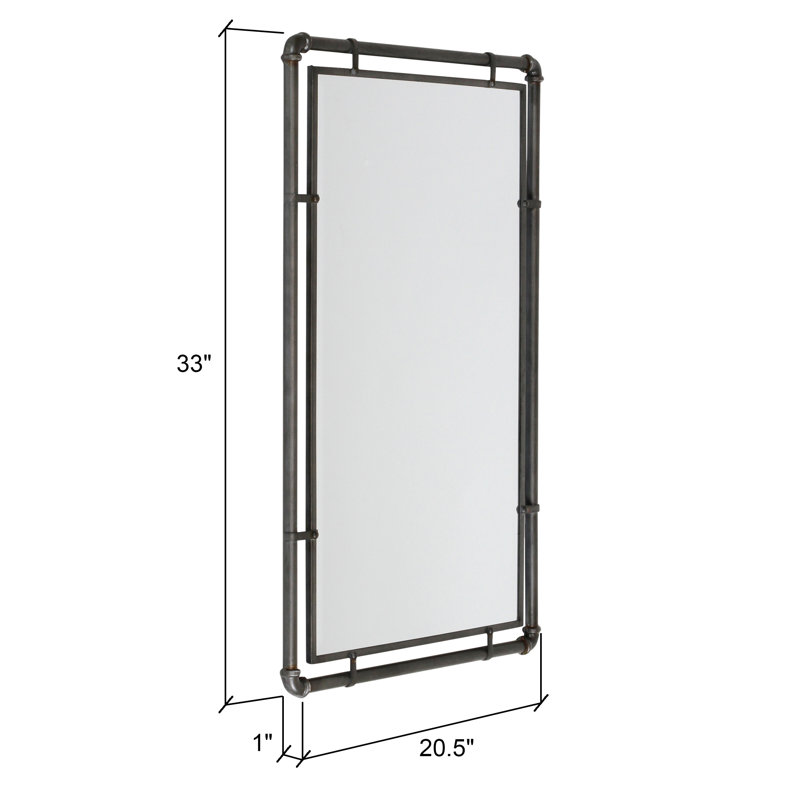 Williston Forge Morse Industrial Metal Wall Mirror & Reviews | Wayfair