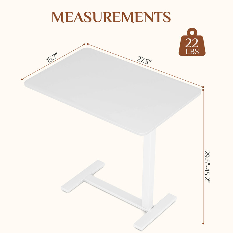 Inbox Zero Multi-Function Adjustable and Movable Overbed Table with ...