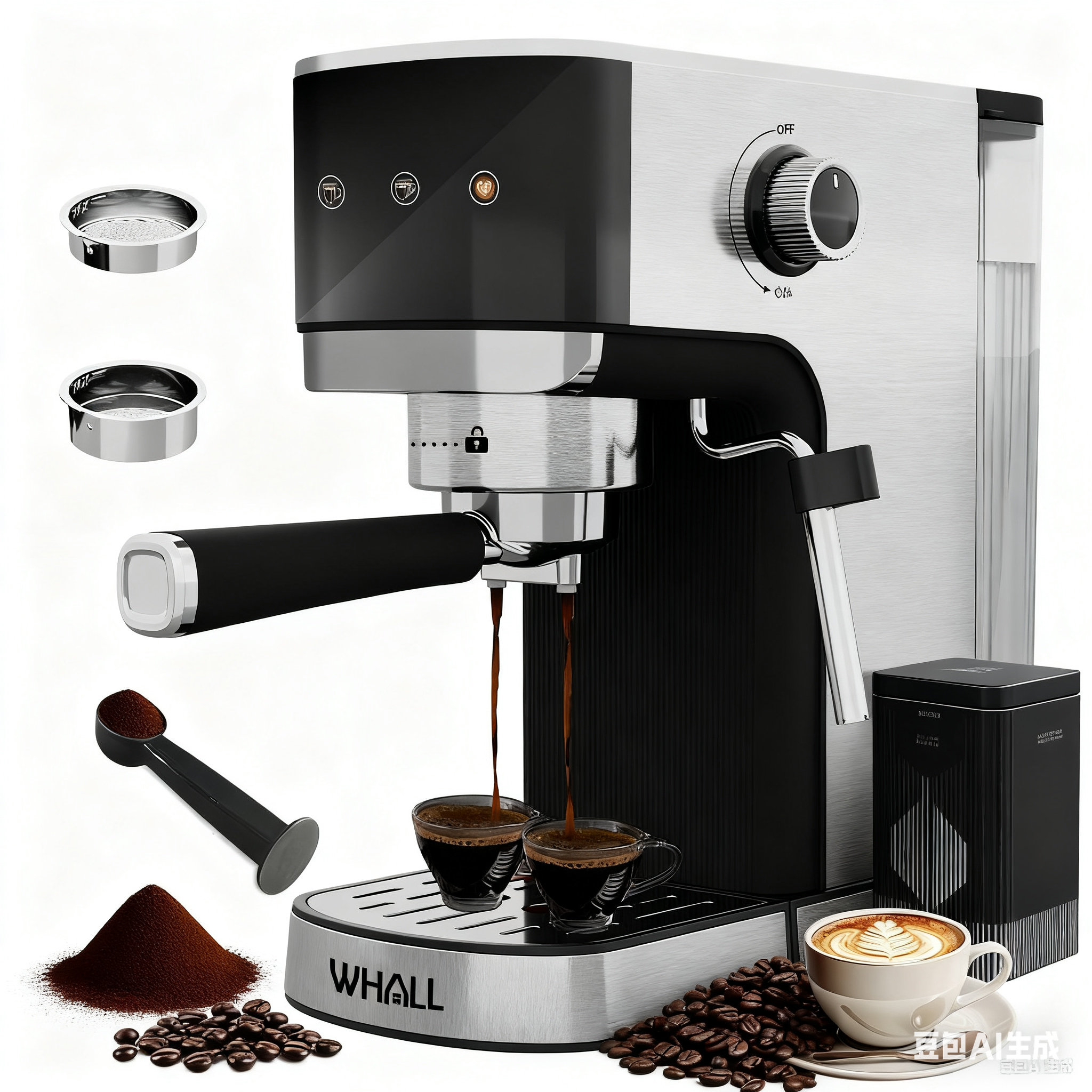 WHALL Touchscreen Espresso Machine 20 Bar Espresso Coffee Maker with ...