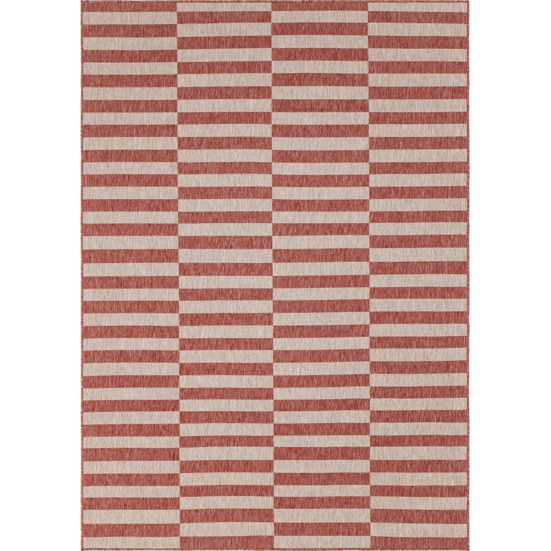 August Grove® Ingiburgh Striped Red/Ivory Area Rug & Reviews | Wayfair