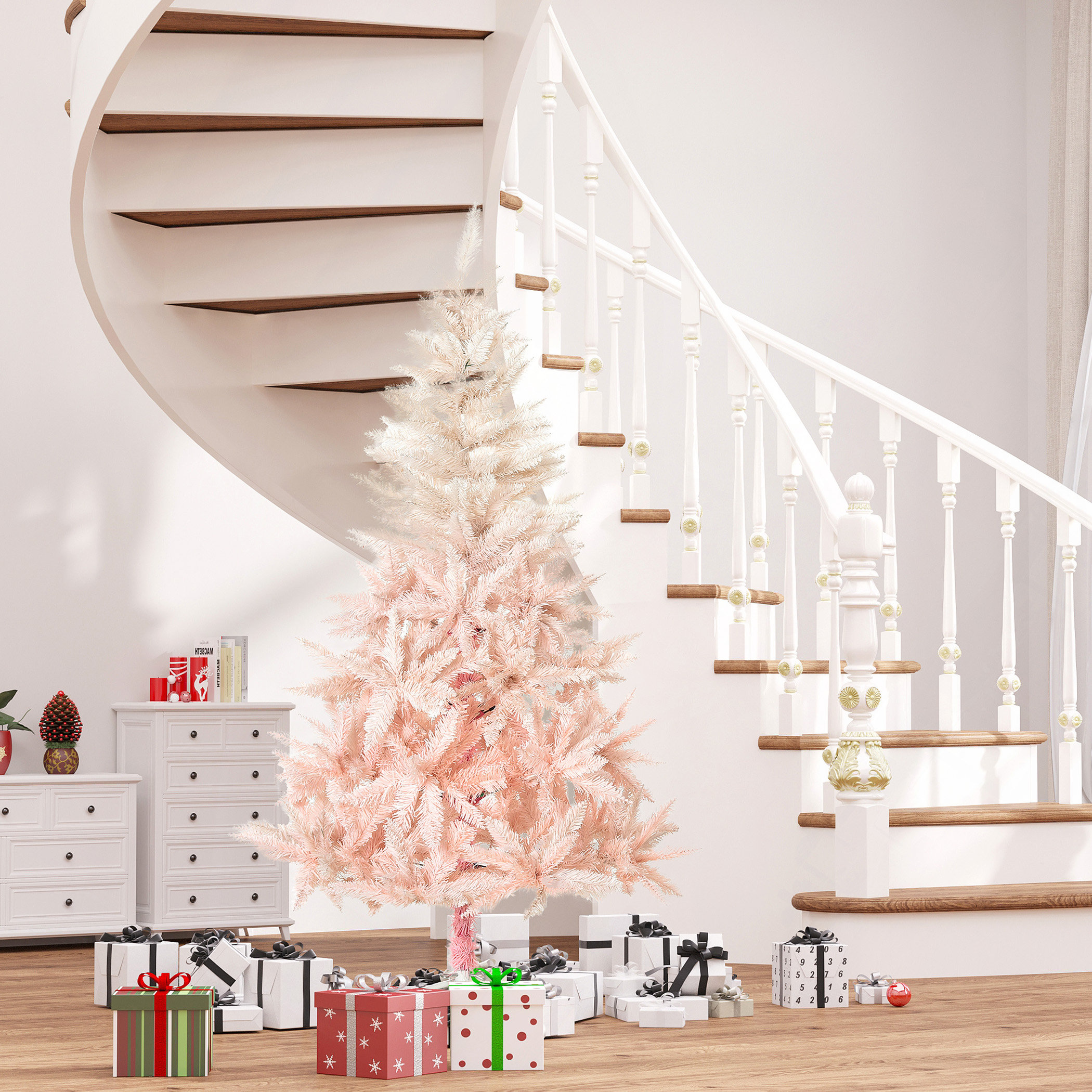 The Holiday Aisle® 7Ft Unlit Spruce Christmas Tree With Realistic ...