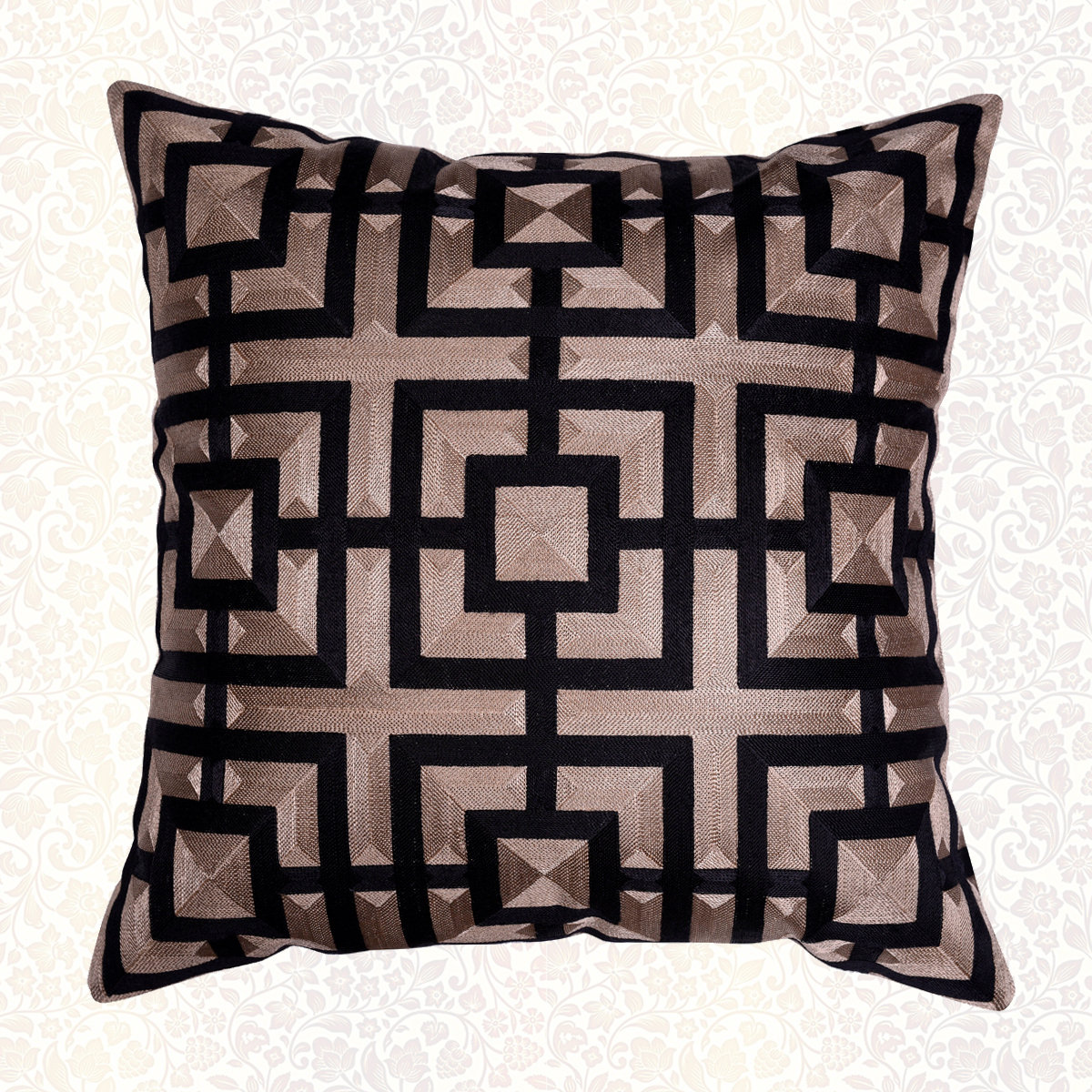 Decozen Brown Black Throw Pillow Cover Embroidered Farmhouse Decorative ...