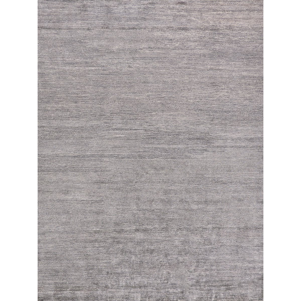Exquisite Rugs Crush Hand-Knotted Dark Silver/Silver Area Rug | Wayfair