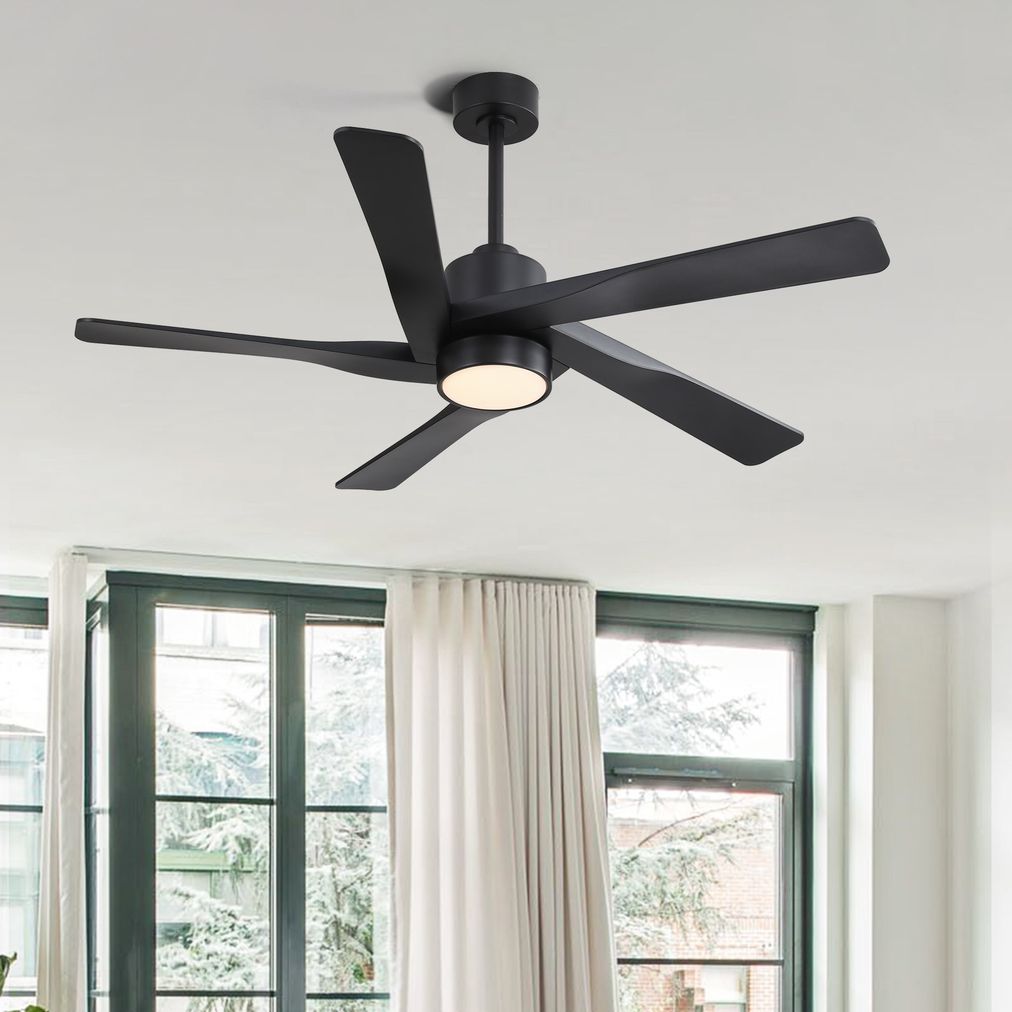 Wade Logan® 5 - ABS Blades Indoor Ceiling Fan with Light and Remote ...