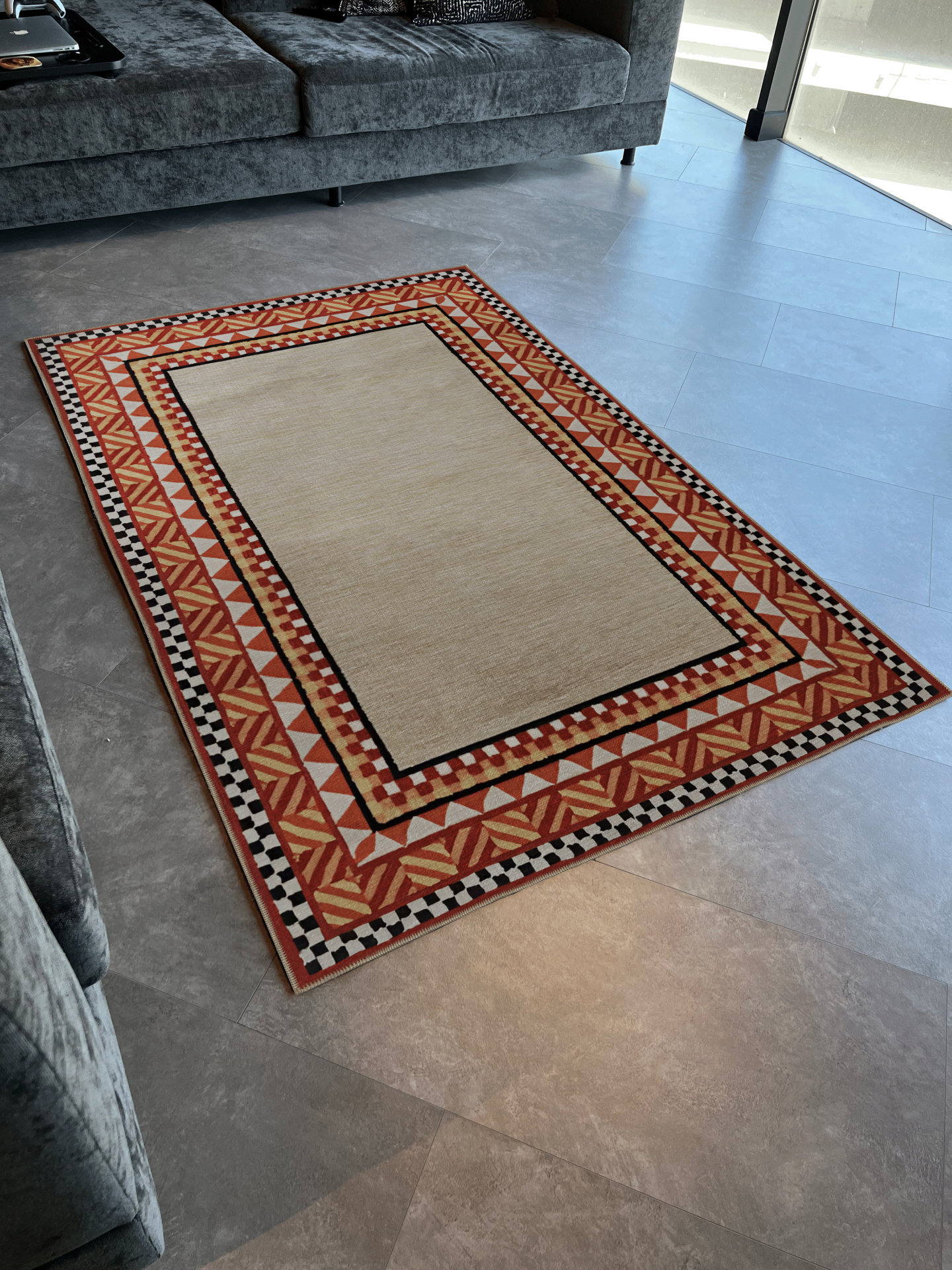 Foundry Select Mira Gray Themed Multi-Colored Outer Mixed Geometric ...