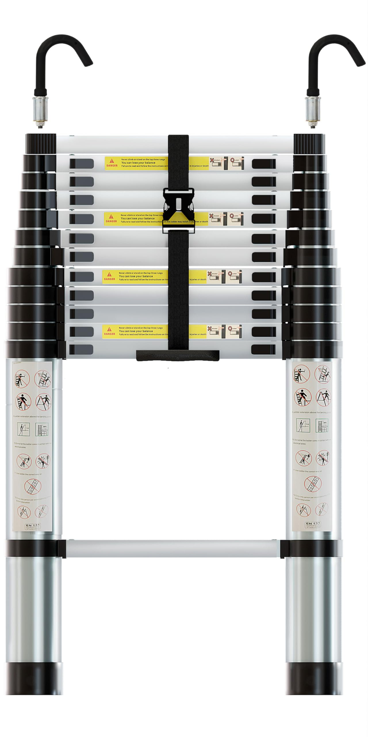 WFX Utility™ Folding Telescoping Ladder 12.5 FT, Aluminum Extendable ...