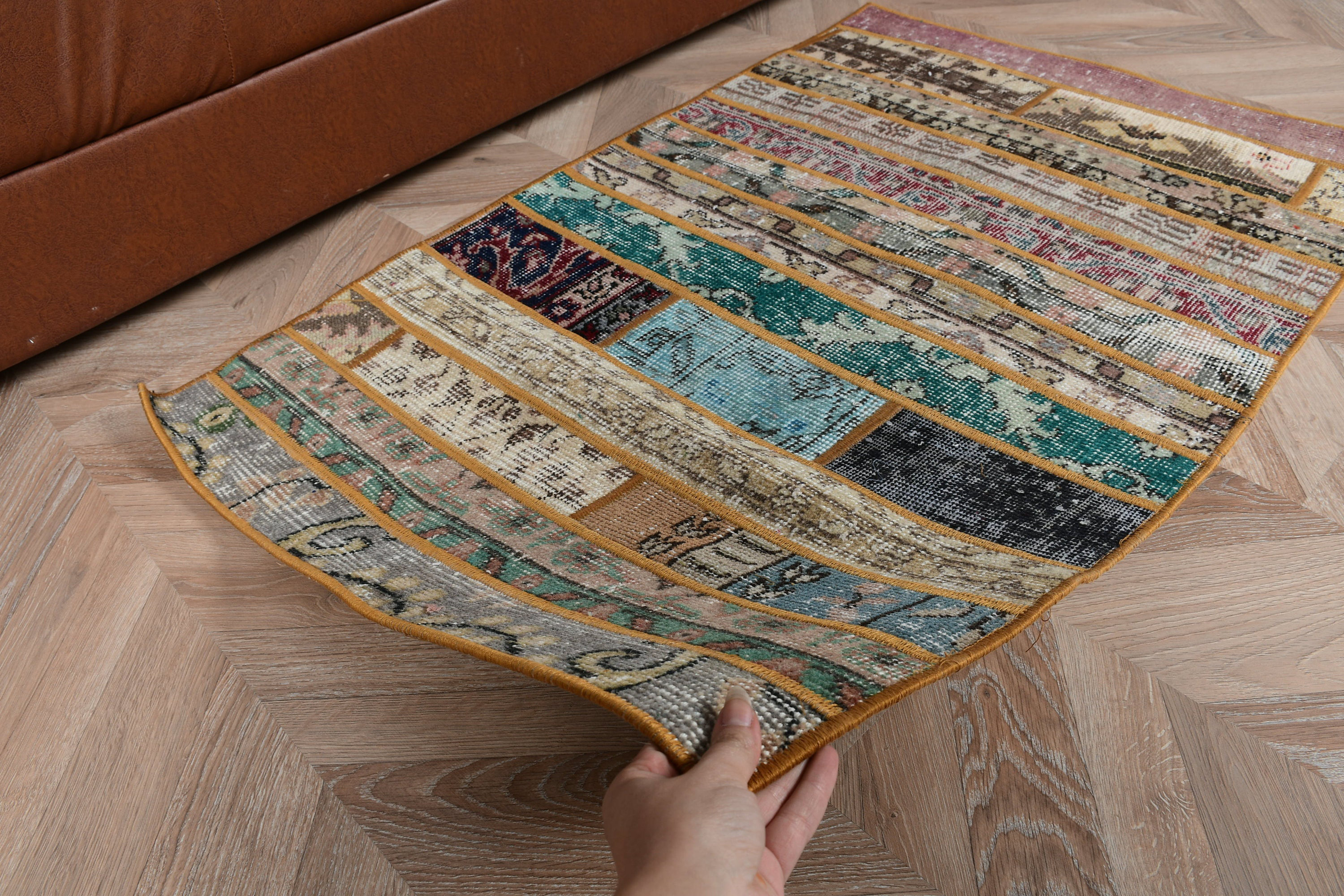 Bungalow Rose Chic Vintage Turkish Patchwork Mat Ideal for Enhancing ...