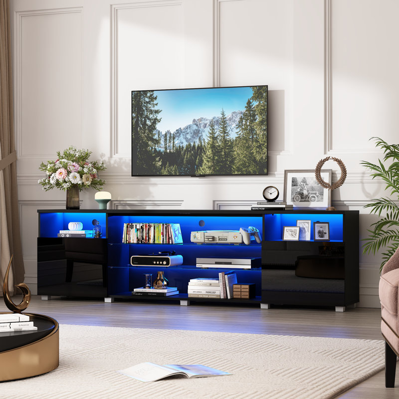 Ivy Bronx 86.6In High Glossy Led Tv Stand For 90 Inch Tv, With ...