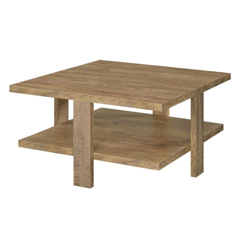 Millwood Pines Brenette Mango Square Coffee Table with Shelf | Wayfair