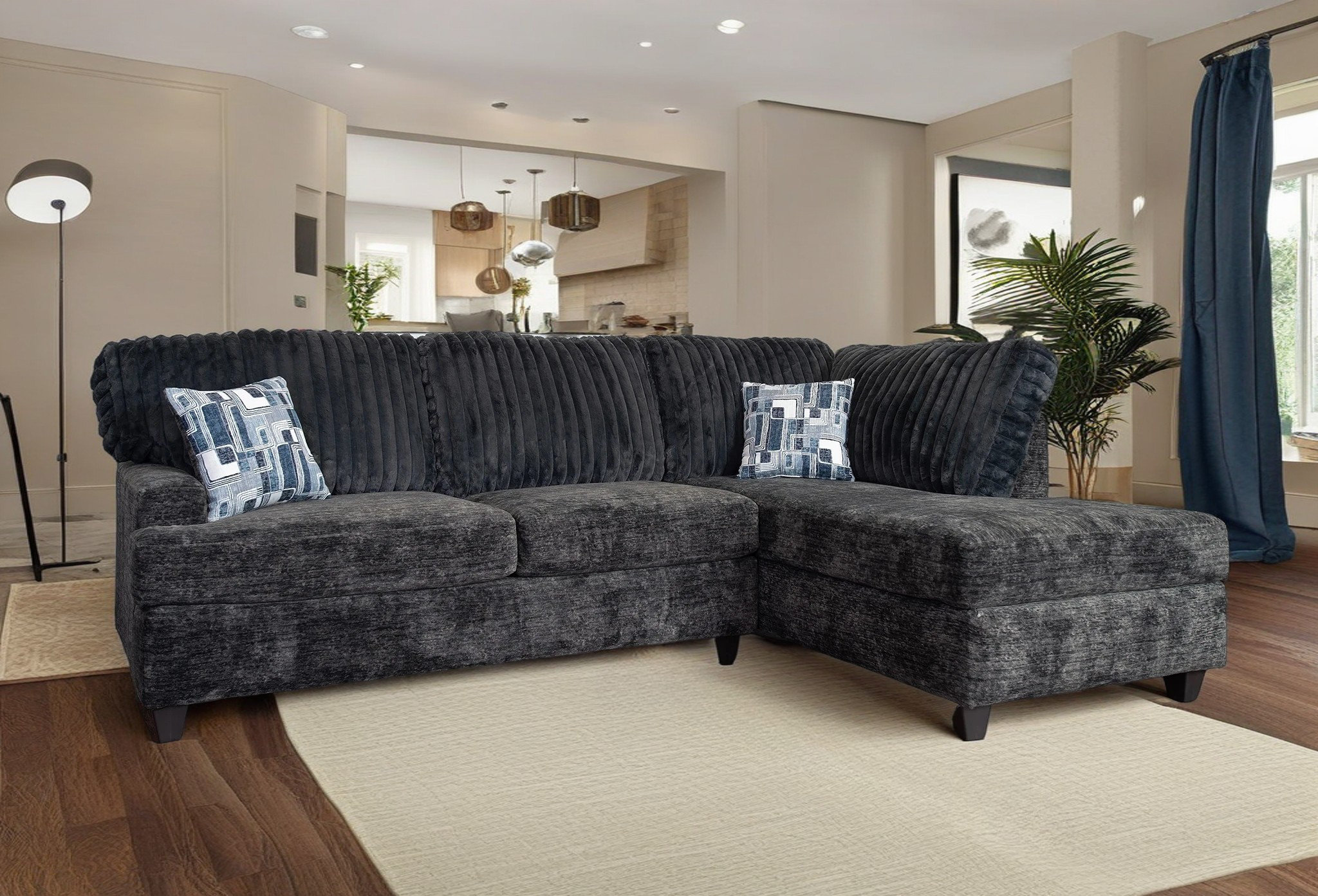 Latitude Run® Roundhill Diodorus Wide Wale Corduroy L-shape Sectional ...