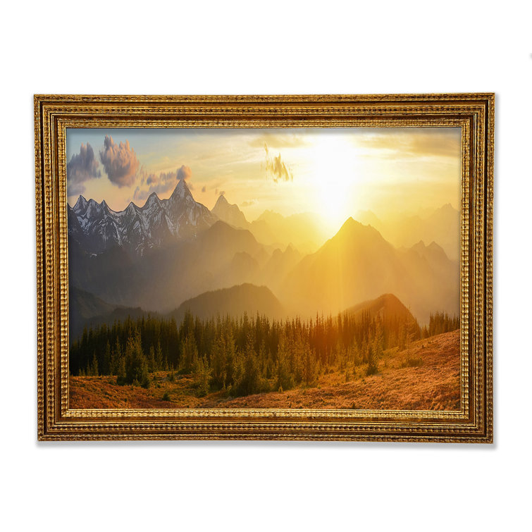 Union Rustic Tall Mountains In The Sunset - Single Picture Frame Art ...