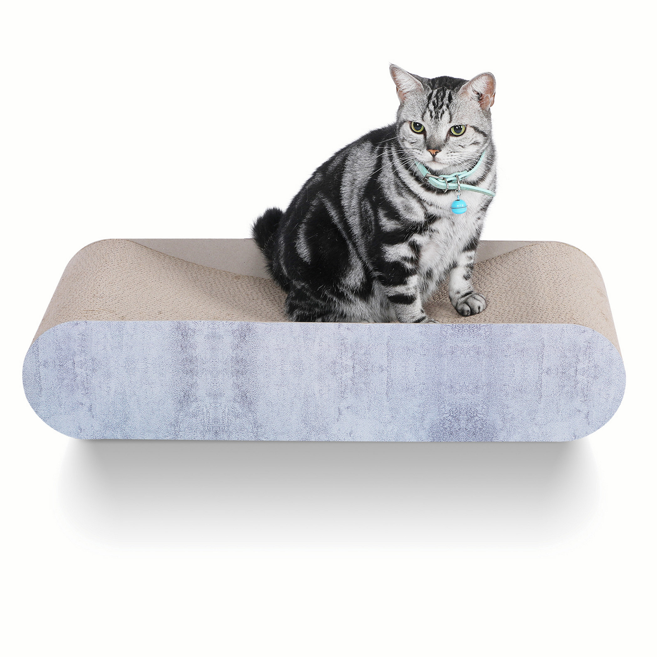 Archie & Oscar™ Fluffydream Cat Scratcher, Cardboard Lounge Bed, Bone ...