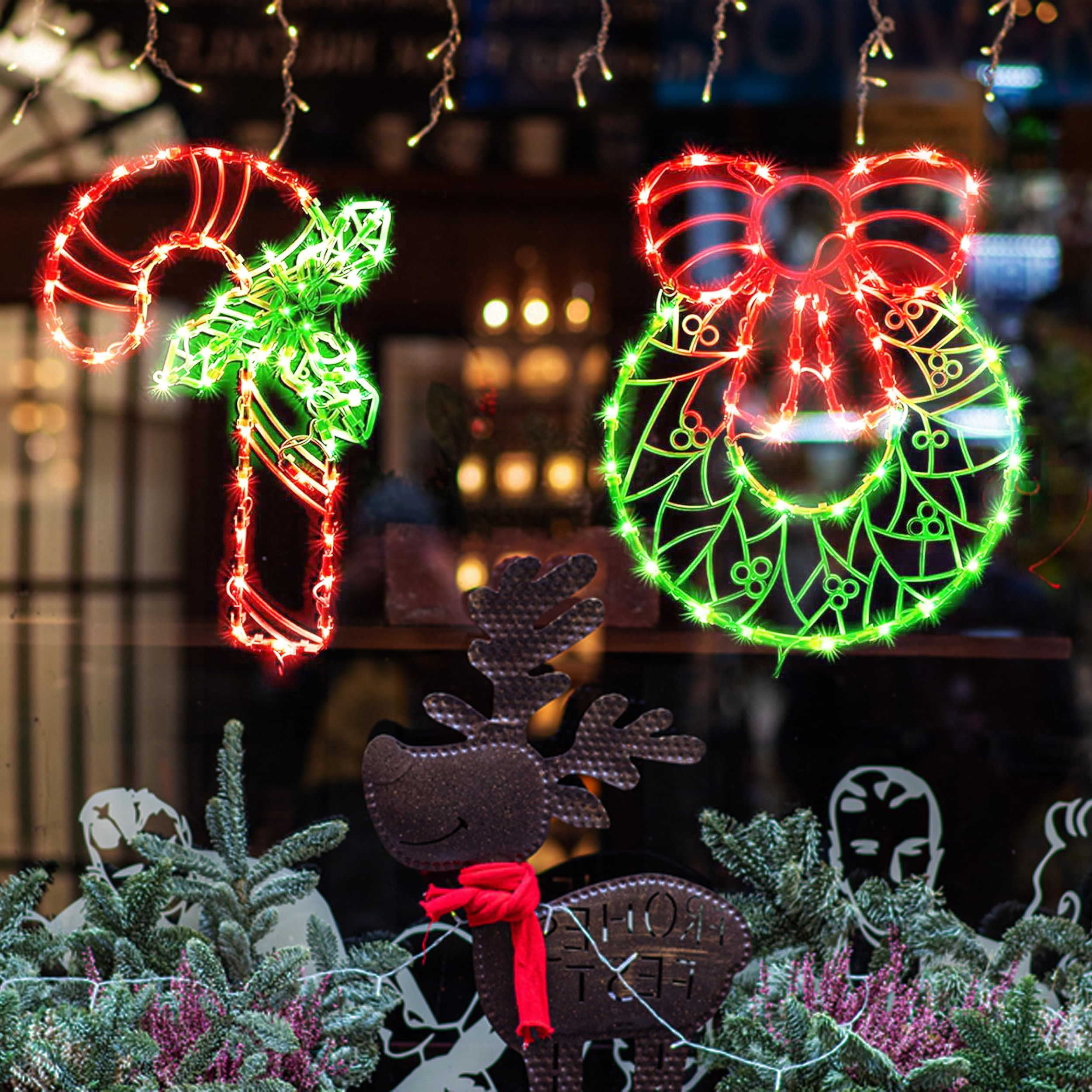 The Holiday Aisle® Lighted Christmas Decorations for Windows | Wayfair