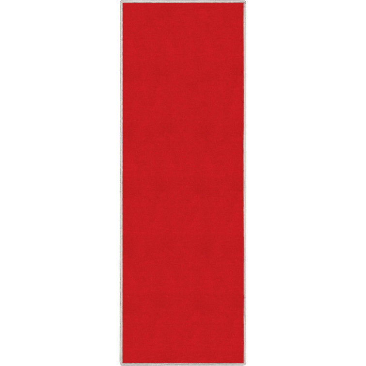 Well Woven Plain Solid Modern Solid Red Flat-Weave Area Rug | Wayfair