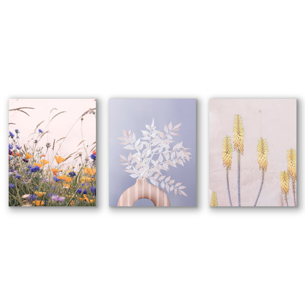 Winston Porter On Canvas 3 Pieces Print | Wayfair