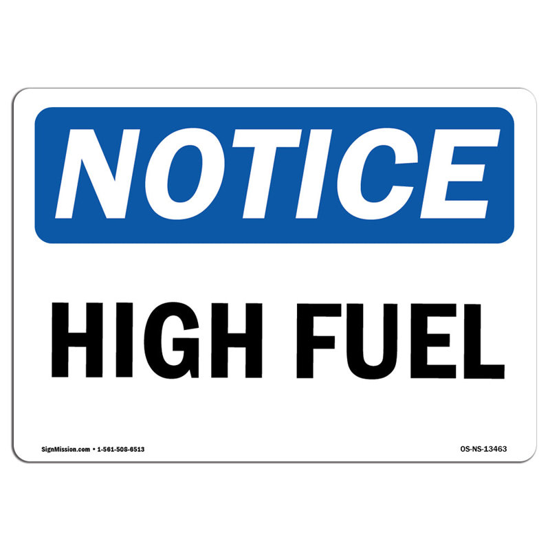 SignMission High Fuel Sign | Wayfair