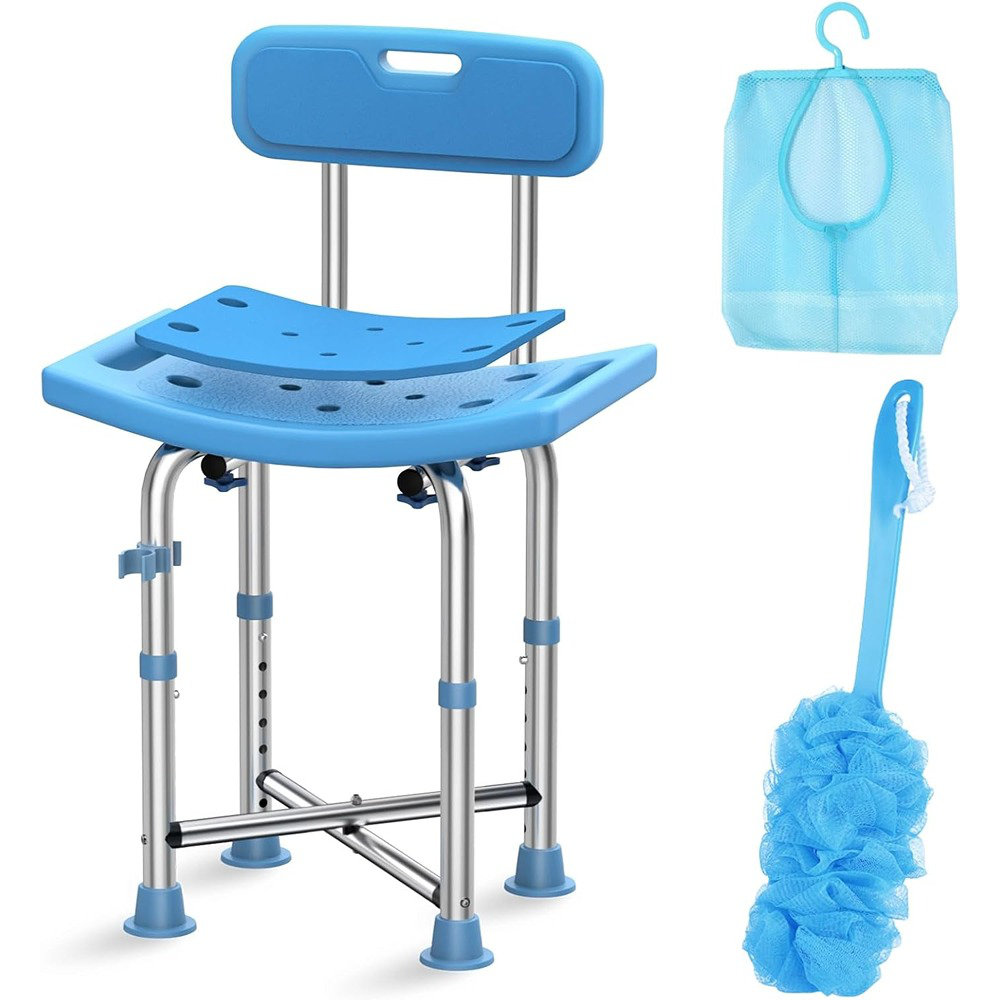 Latitude Run® Shower Chair For Inside Shower, Crossbar Supports Bath ...