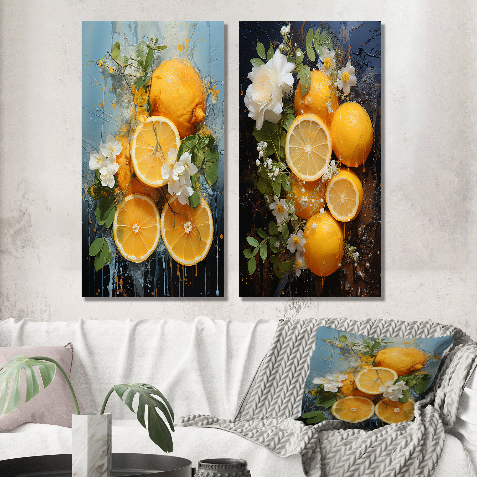 Red Barrel Studio® Yellow Yin Yang Lemon Fruit - Fruits Metal Wall Art ...