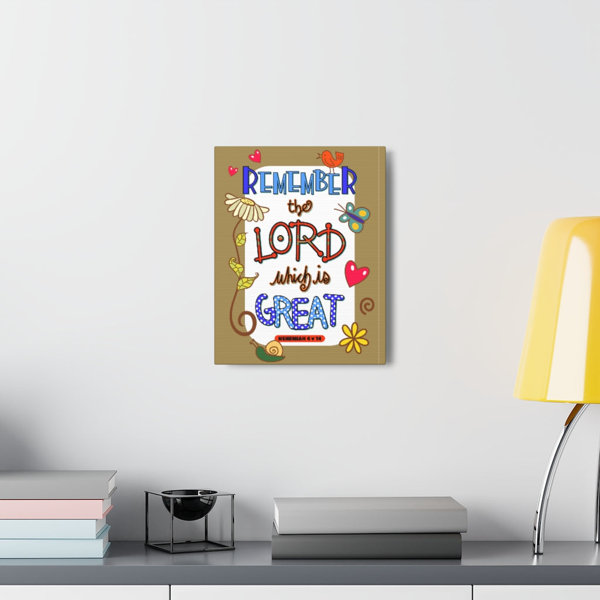 Trinx Remember The Lord Nehemiah 4:14 Bible Verse Canvas Christian Wall ...