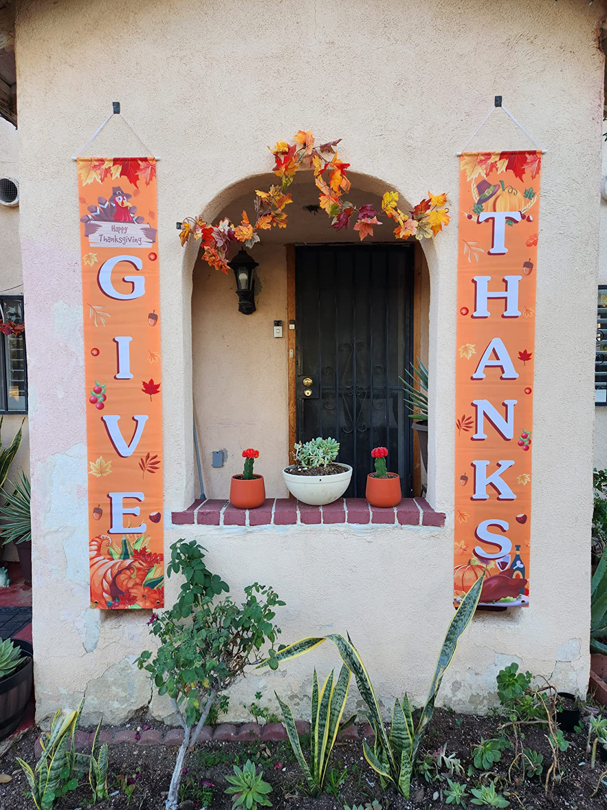 The Holiday Aisle® Thanksgiving Decorations GIVE THANKS Banner Porch ...