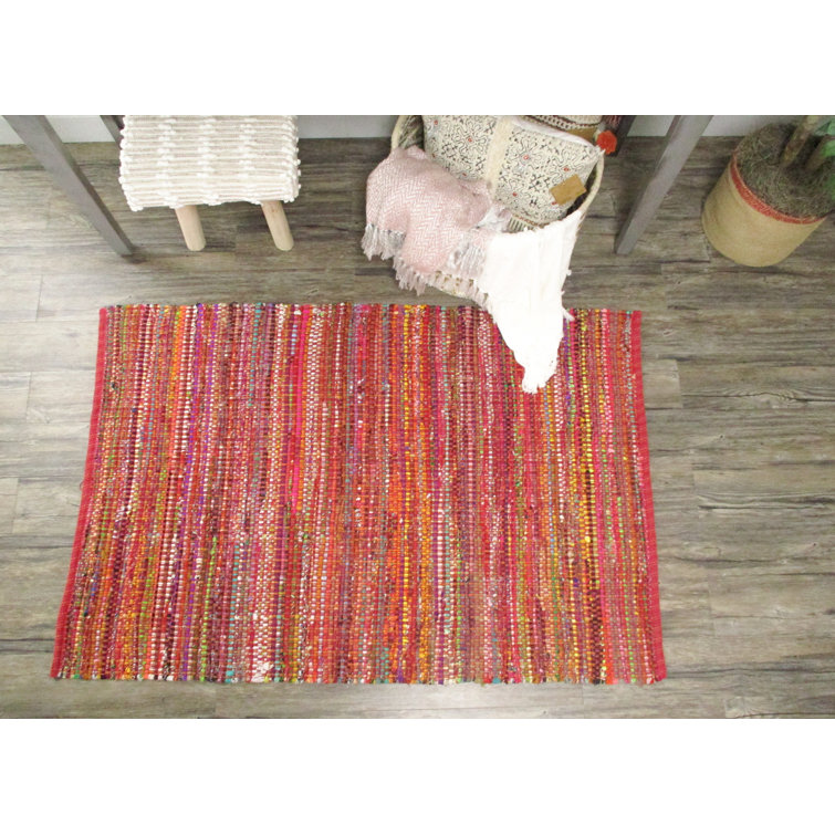 AM Home Textiles Handmade Hand Tufted Cotton Red Rug | Wayfair