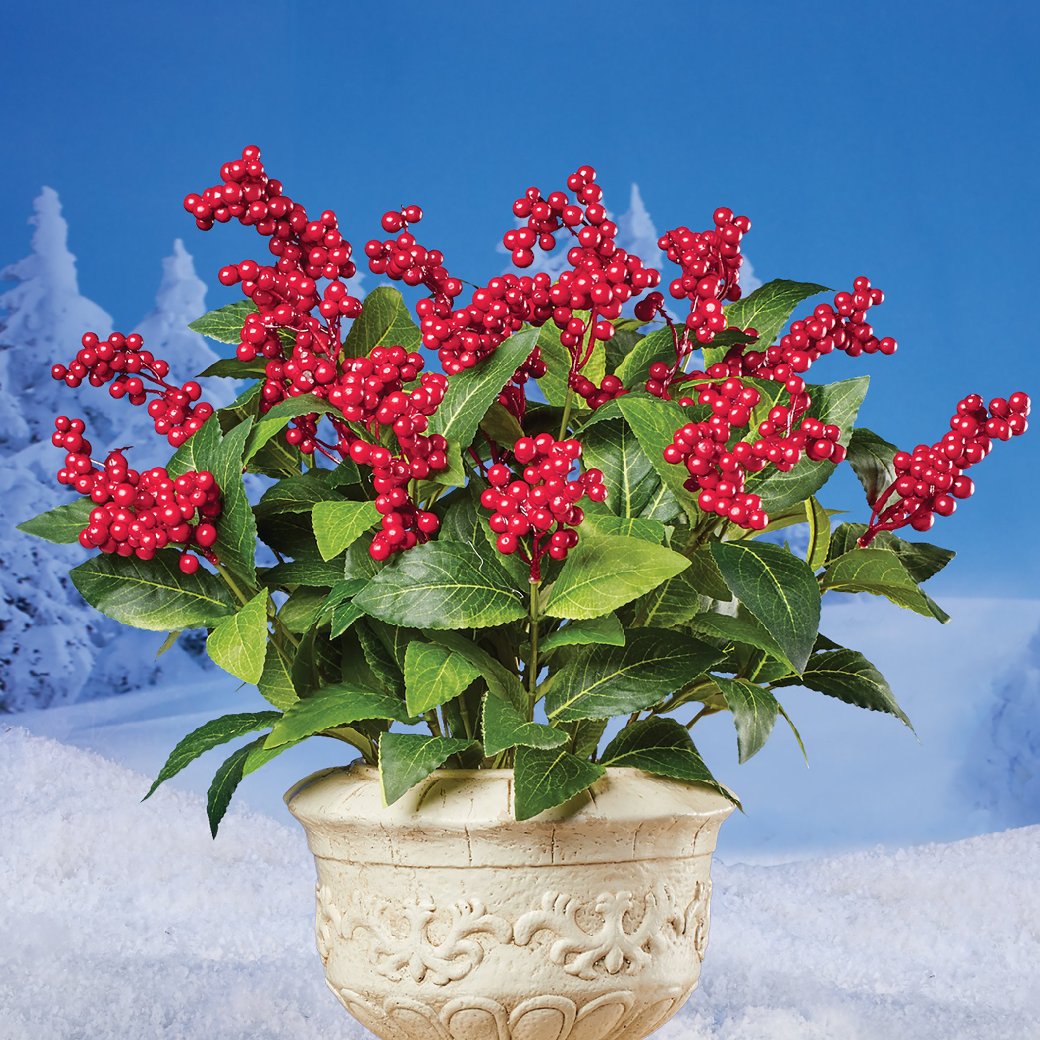The Holiday Aisle® Artificial Red Berry Bushes - Set Of 3 Bushes ...