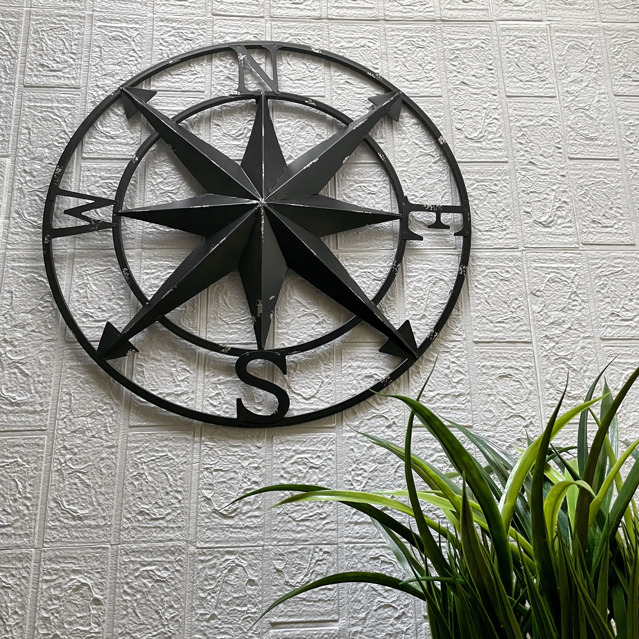 Longshore Tides Distressed Metal Compass Rose Nautical Wall Décor | Wayfair