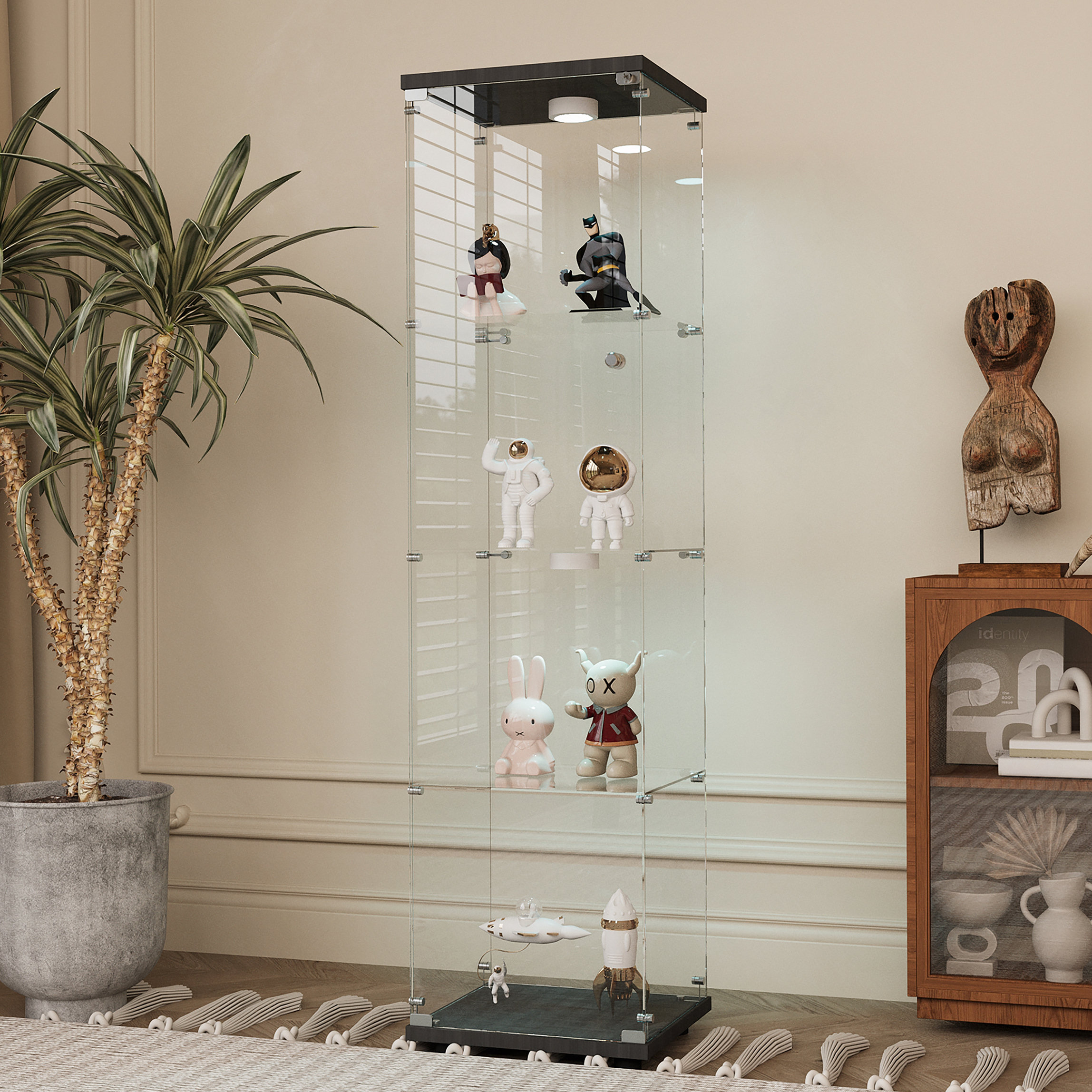 Wrought Studio™ Tempered Glass Display Cabinet,Wine Cabinet,Storage ...