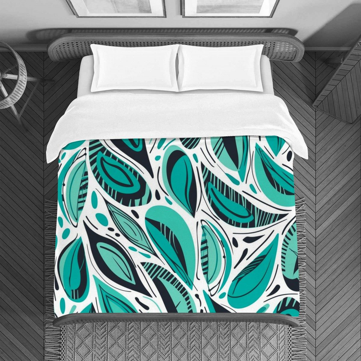 VisionDecor Funky Bedding Pattern Duvet Cover Blue/Green 2 - Wayfair Canada