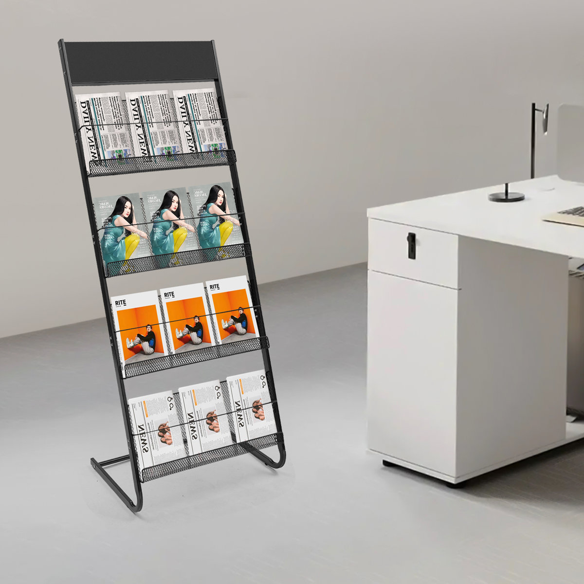 Inbox Zero Pearisburg Metal Free Standing Magazine Rack & Reviews | Wayfair