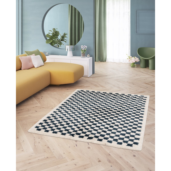 Latitude Run Barrile Chequered Machine Woven Area Rug & Reviews ...