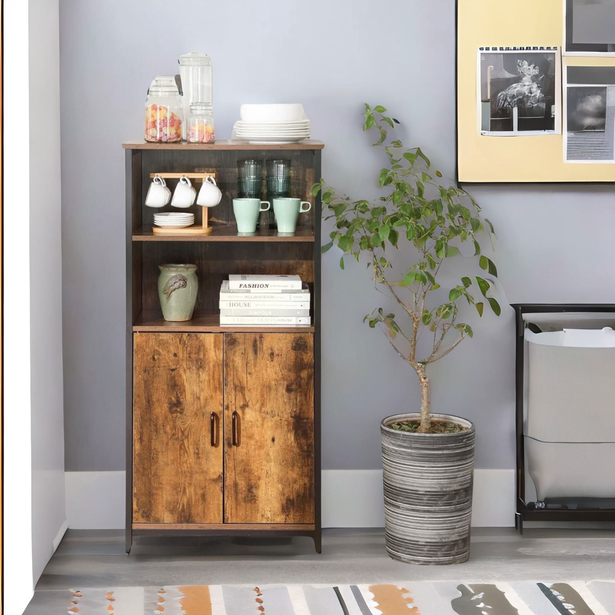 Rafaelo Mobilia Multipurpose Kitchen Sideboard Buffet Cabinet With 2 ...