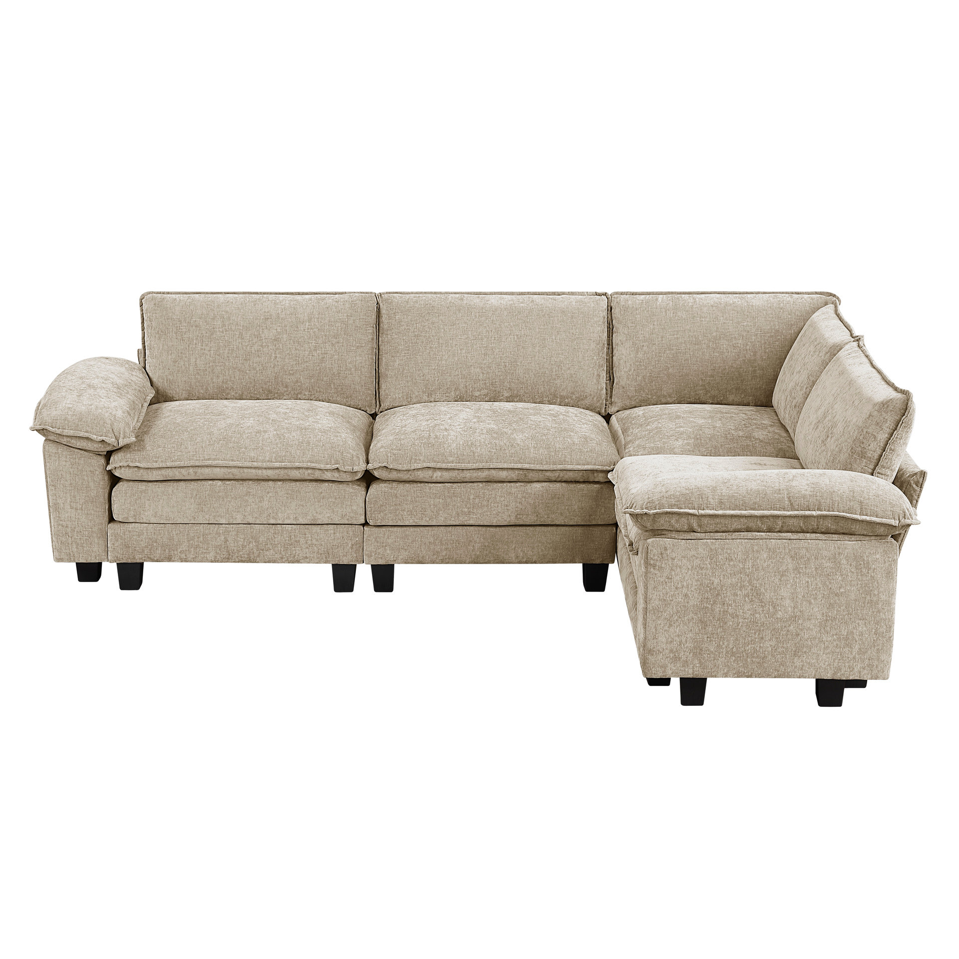 Latitude Run® Contemporary 6 Modular Living Room With Taupe Chenille ...