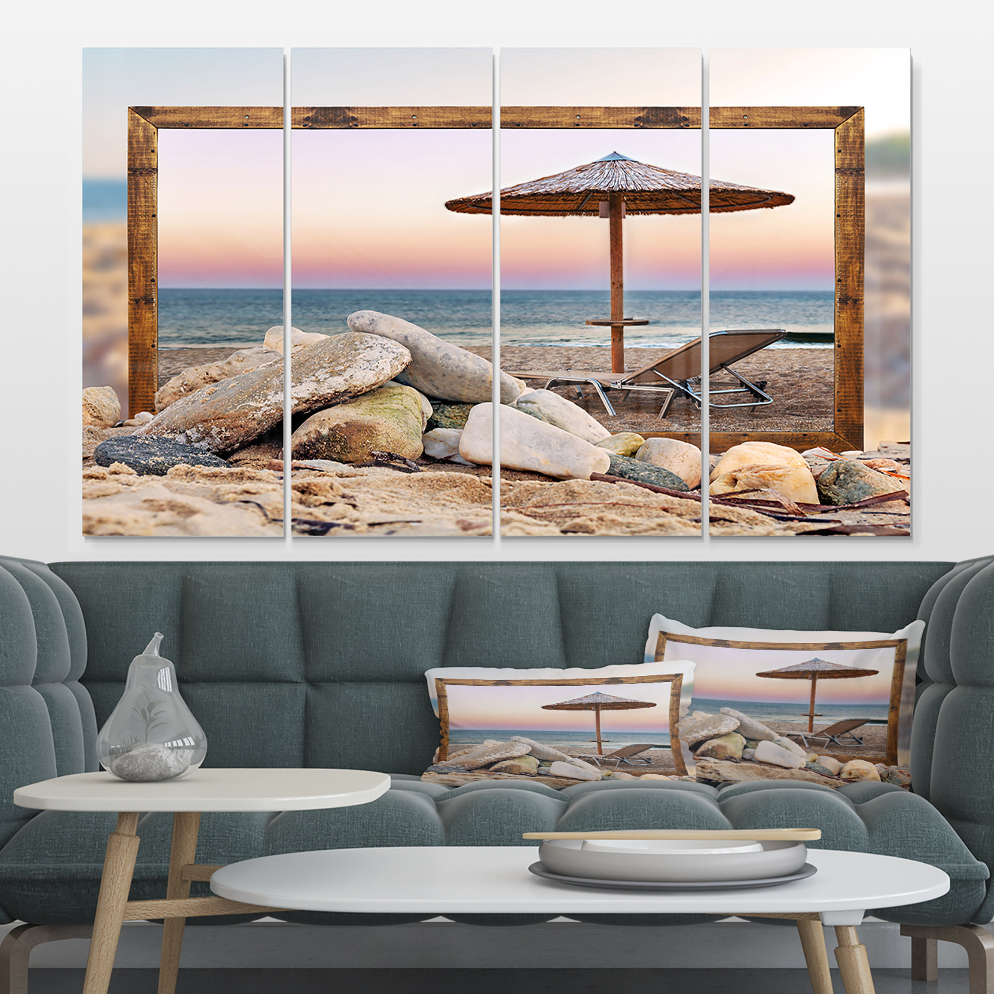 East Urban Home " Framed Effect Beach Seating " 4 - Pieces - Wayfair Canada