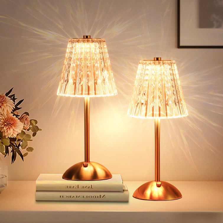 Mercer41 3 Way Dimmable Touch Control Crystal Table Lamp | Wayfair