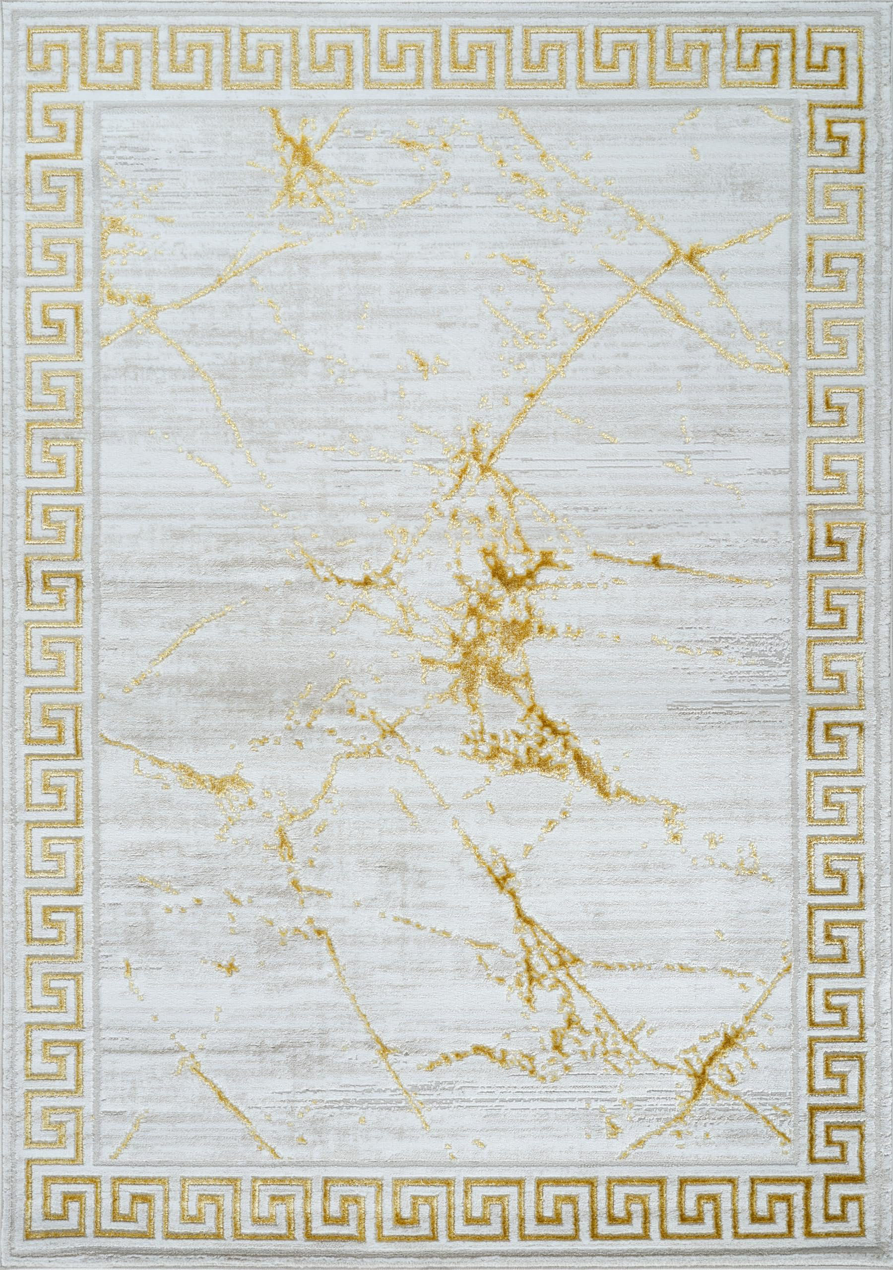 Mercer41 Area Rugs Marble Cream Gold Carpet Modern Abstract Rug Living ...