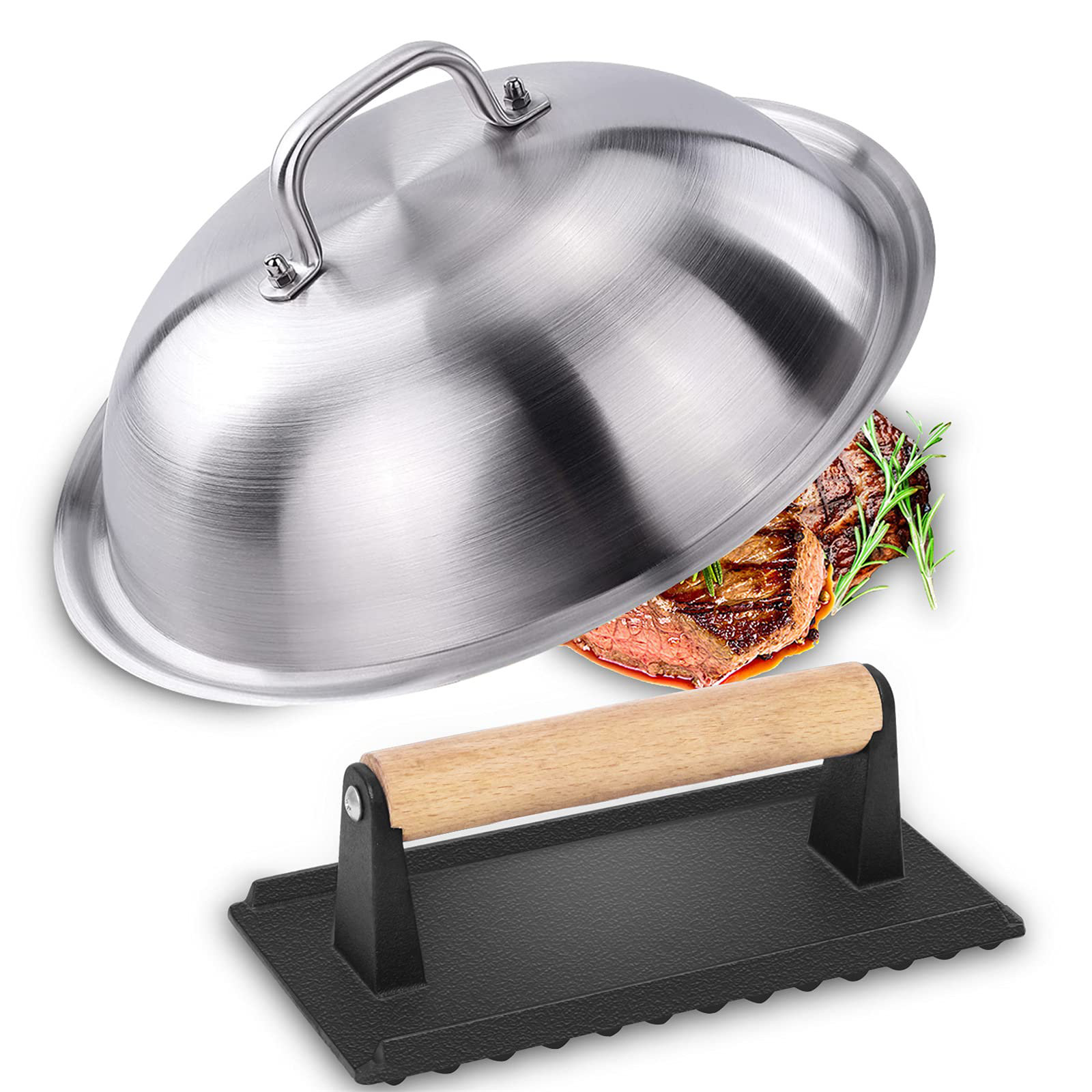 Belfry Kitchen Flat Top Frying Pan Accessory Kit, 12" With 7" Hamburger ...