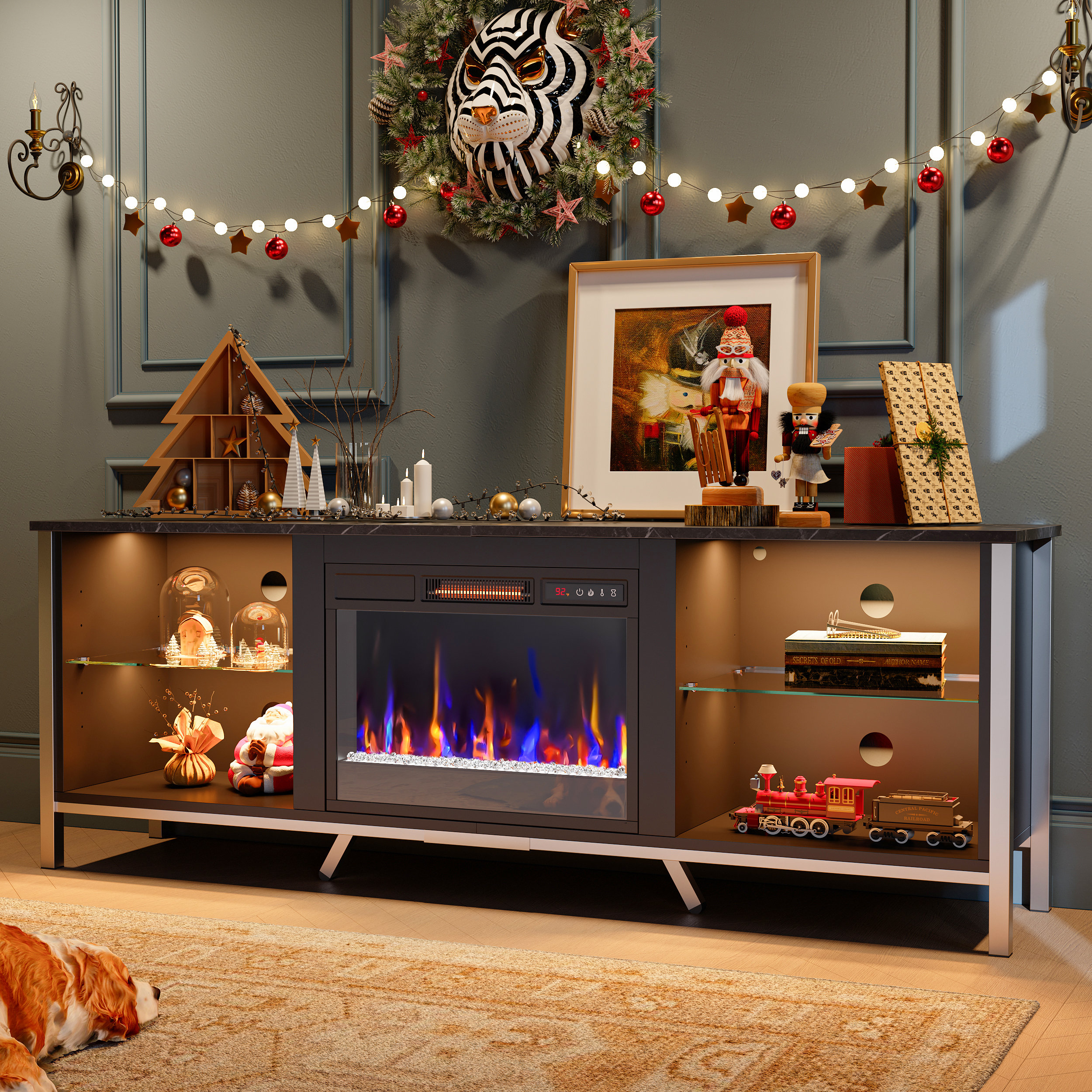 Ivy Bronx Ilithya 70" Media console for TVs up to 75" with Electric ...