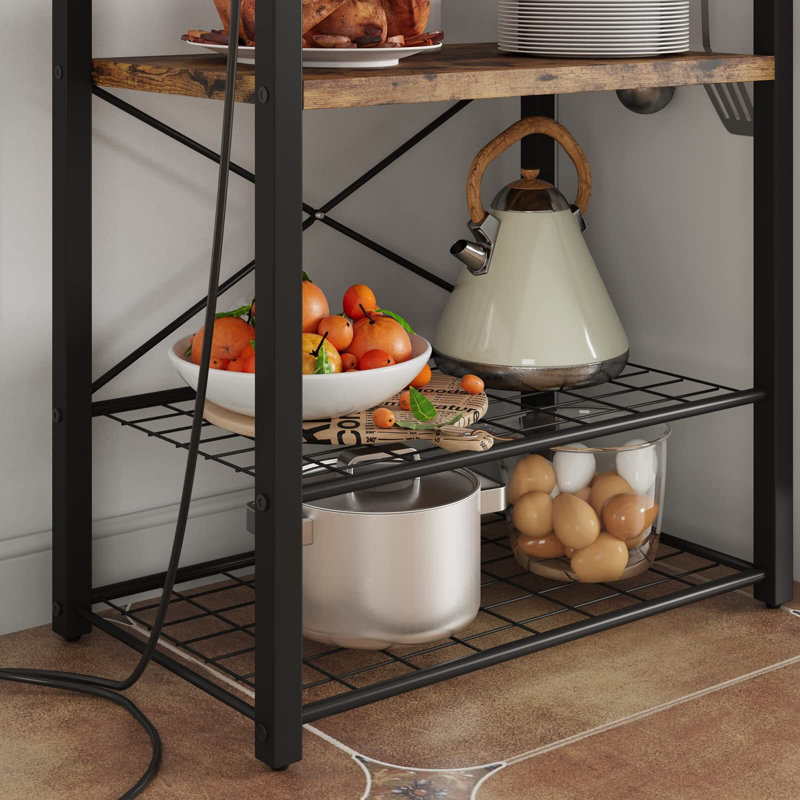 17 Stories Gistel 15.7" Standard Baker's Rack with Microwave ...