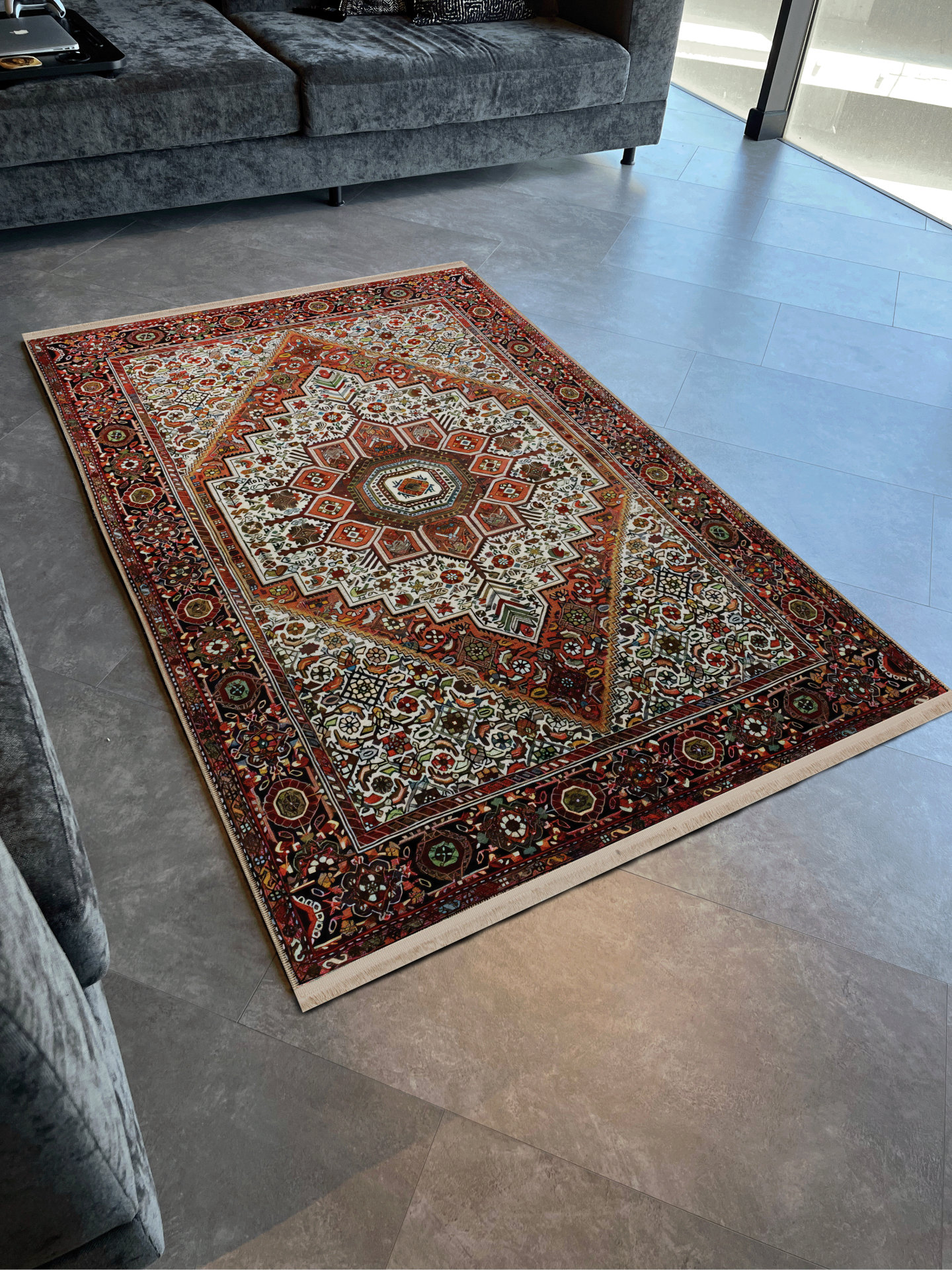 Bloomsbury Market Brown-Beige Themed Multi-Coloured Traditional Motif ...