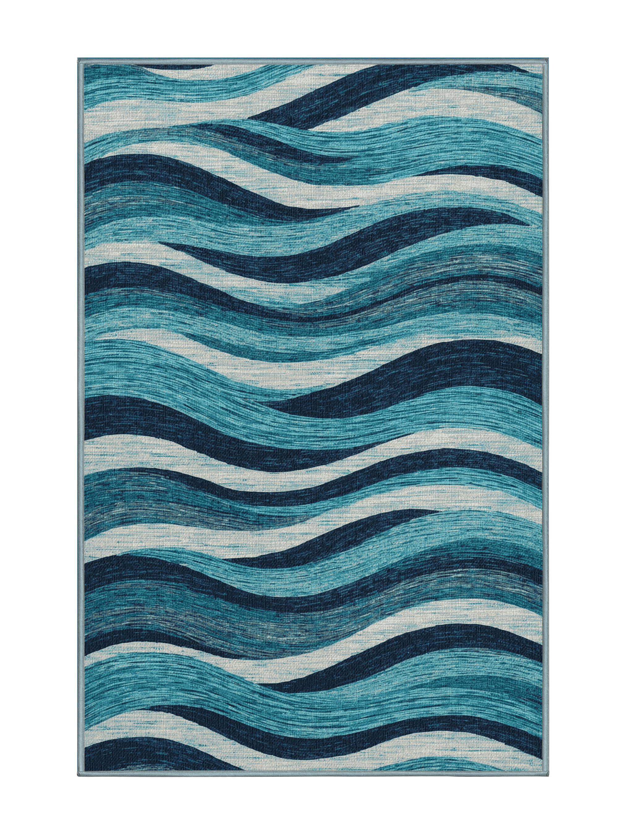 Hokku Designs Washable Ocean Waves Hawaiian Area Rug | Wayfair