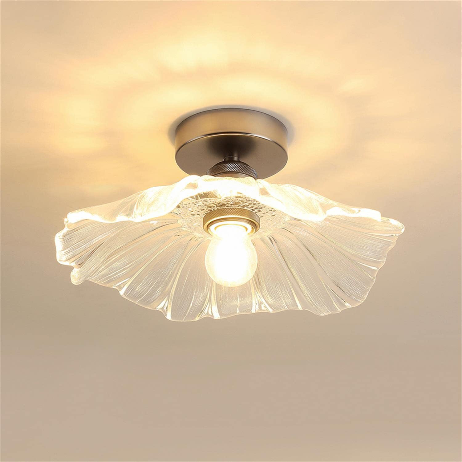 House of Hampton Jayk 1-Light Glass Shade Semi Flush Mount Ceiling ...