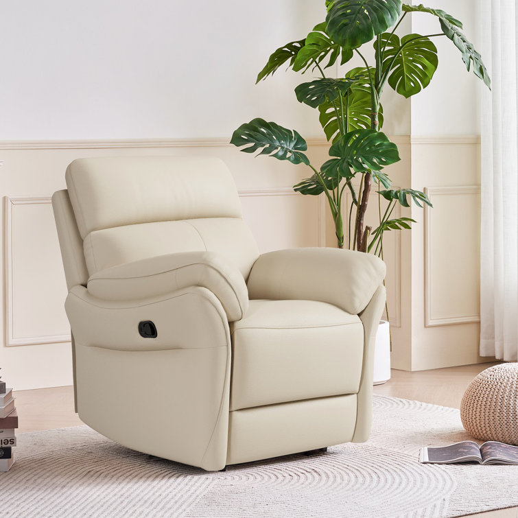 Latitude Run® Latari 33'' Top Genuine Leather Manual Standard Recliner ...