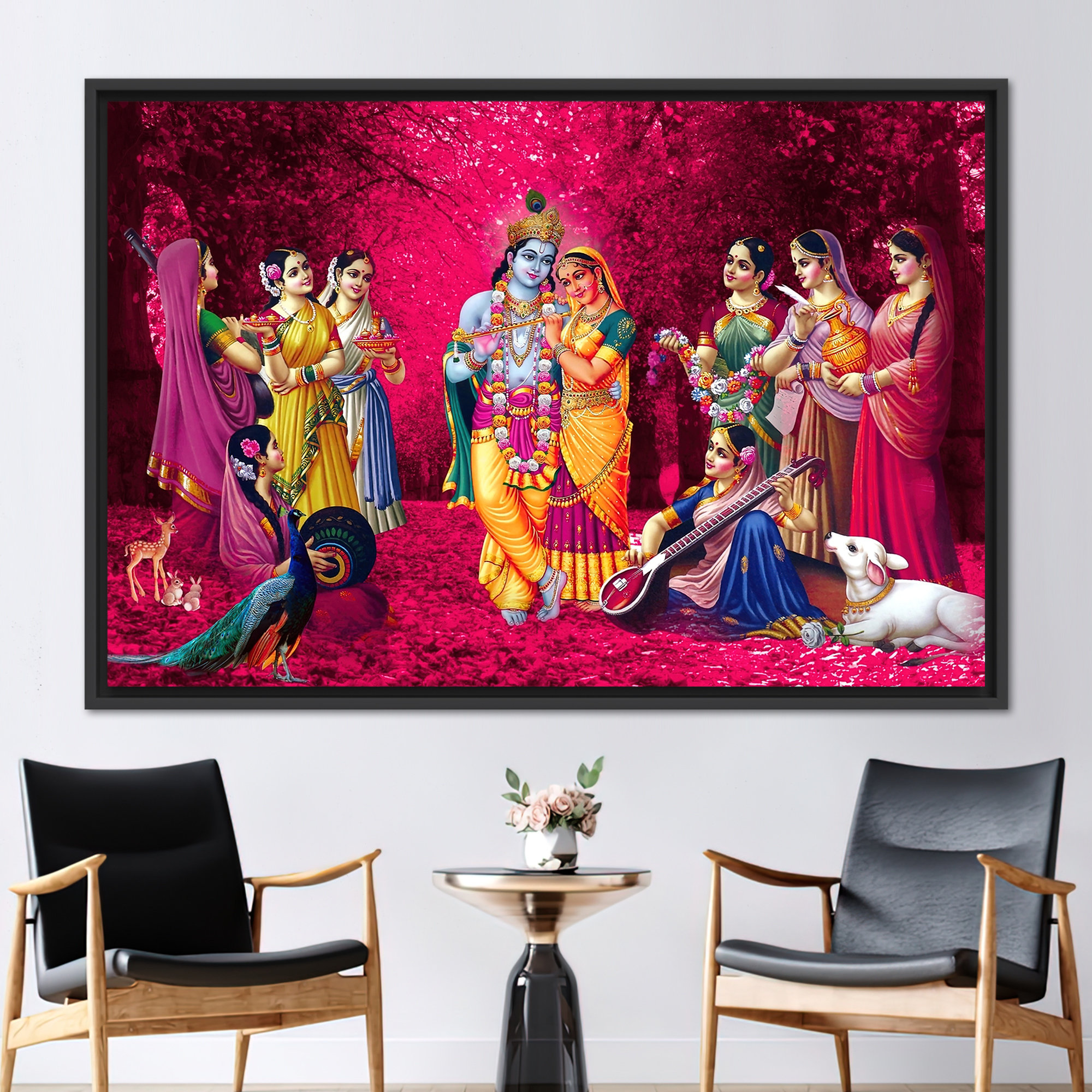 Bungalow Rose Radha Krishna Artwork, Hindu Wall Art, Indian Canvas ...