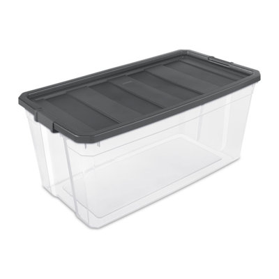 Sterilite Clear Plastic Stacking Storage Containers w/ Lid & Reviews ...