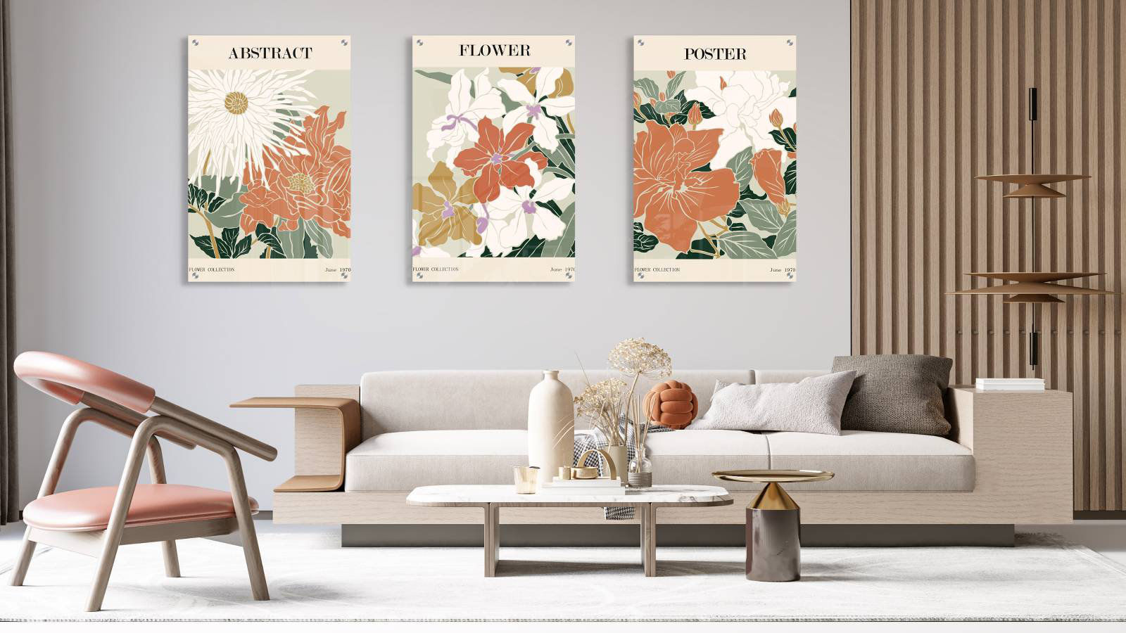 UniQstiQ Flower Posters Set of 3 Prints Modern Wall Art Modern Artwork ...