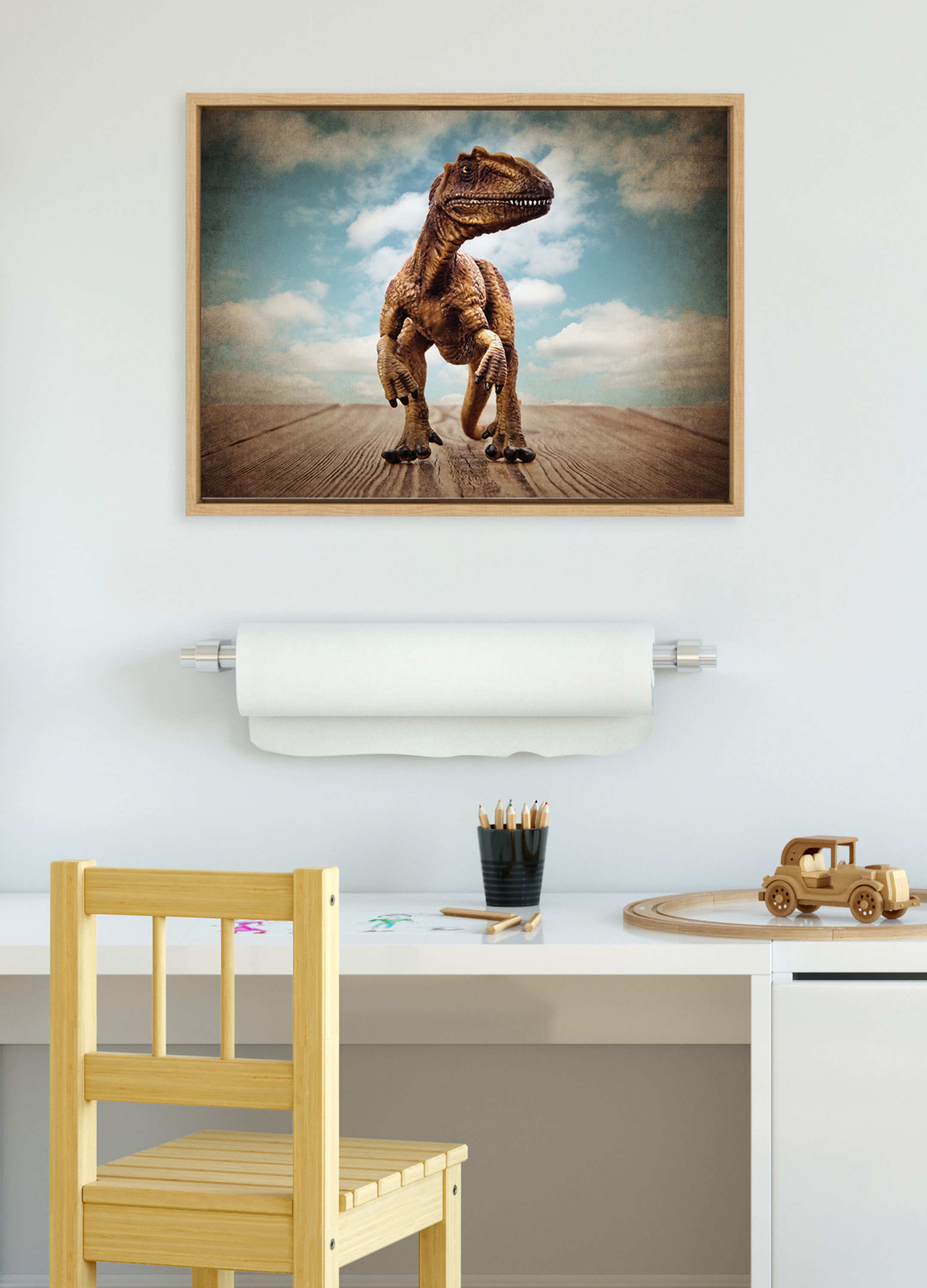 Beachcrest Home Shalyce Allosaurus Framed On Canvas by Saint And Sailor ...