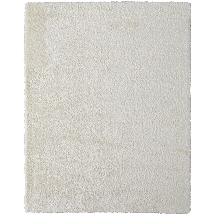 Mercer41 Loman Solid Color Plush Performance White Shag Rug | Wayfair