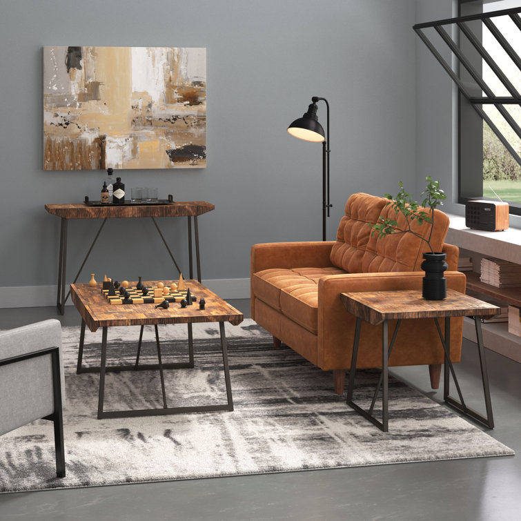 17 Stories Evander 3 - Piece Solid Wood Top Living Room Table Set ...